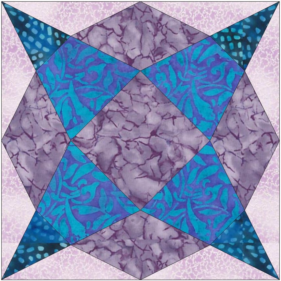 Geometric Star 2 Quilt Template Quilting Block Pattern PDF | Etsy