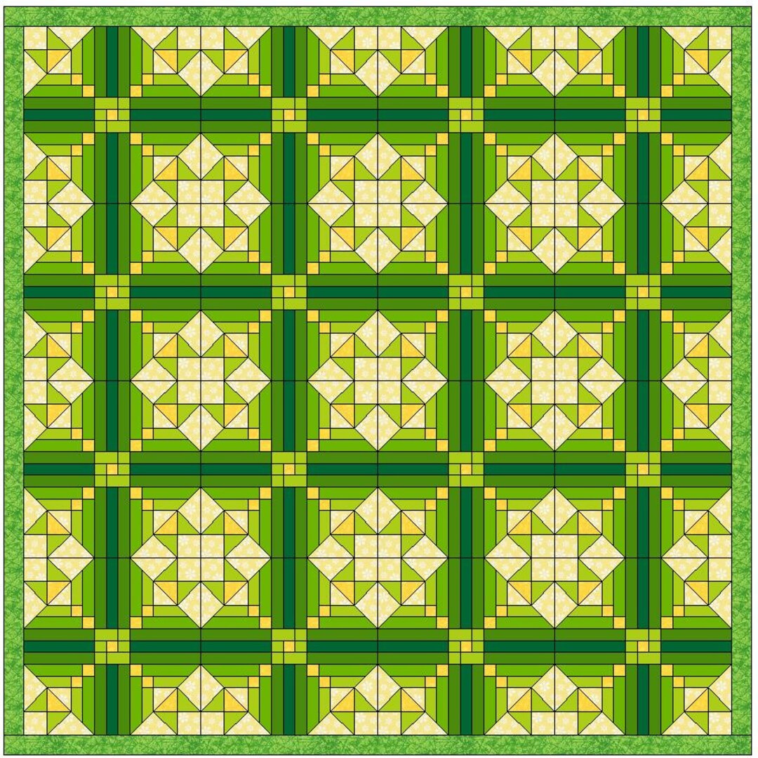 Irish Logs Chain Quilt Template Quilting Block Pattern PDF - Etsy