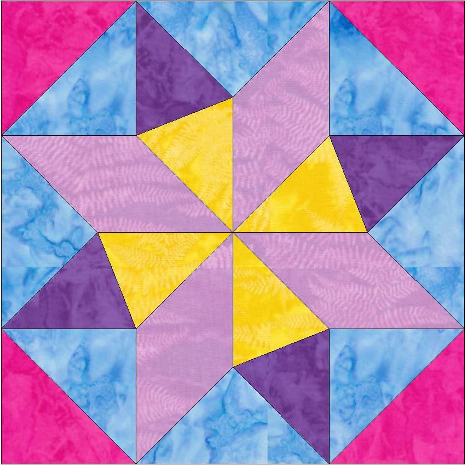 HC Star Quilt Block Set of 4 -15 Inch Template Quilting Block Patterns ...