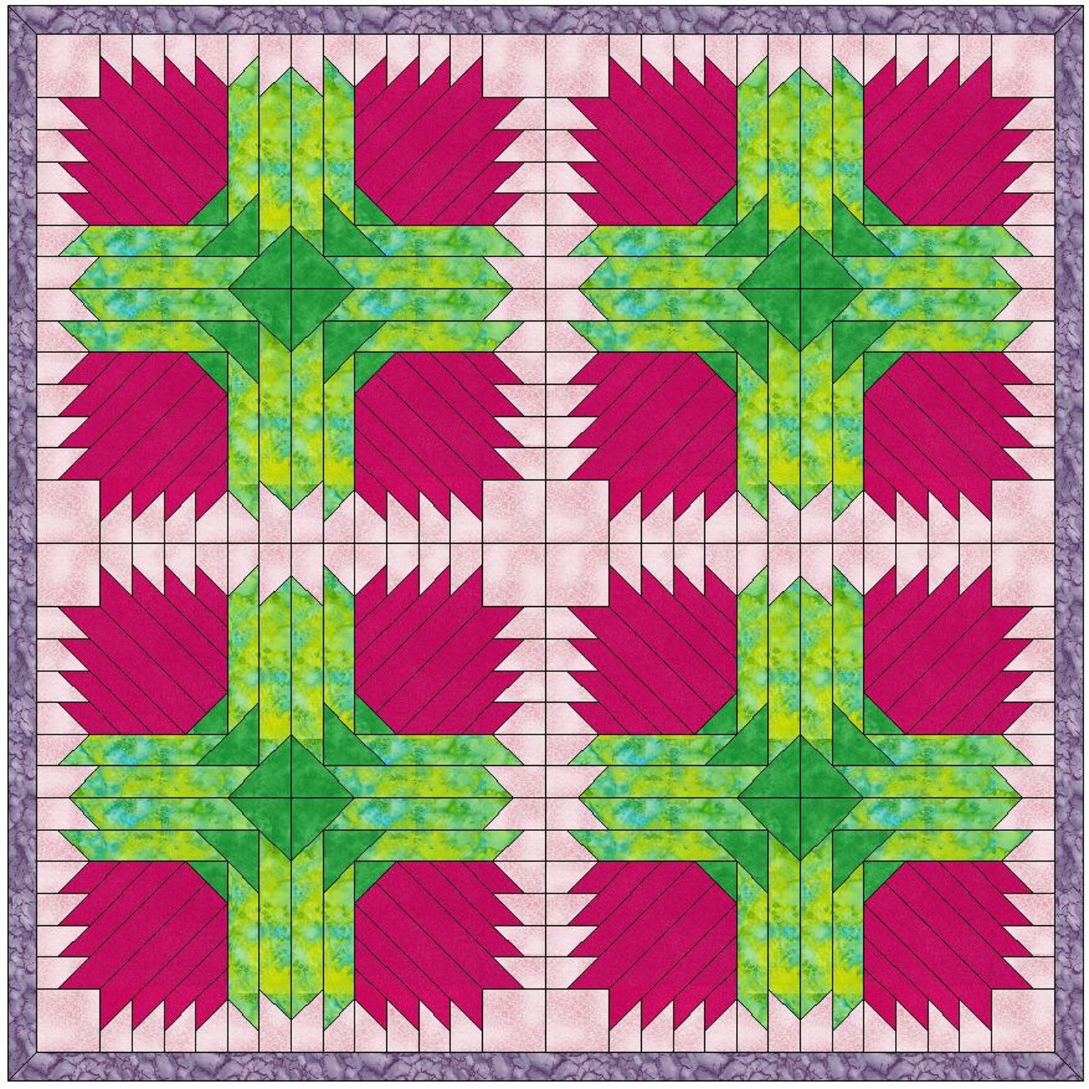 Lotus Block Quilt Template Quilting Block Pattern - Etsy