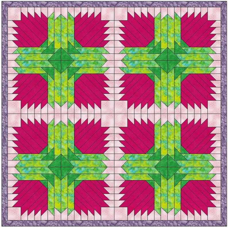 Lotus Block Quilt Template Quilting Block Pattern - Etsy