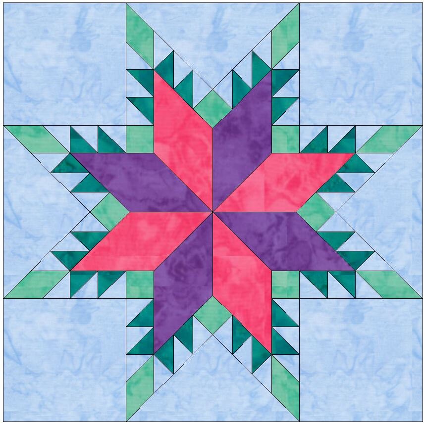 Feathered Star LeMoyne Quilt Template Quilting Block Pattern | Etsy