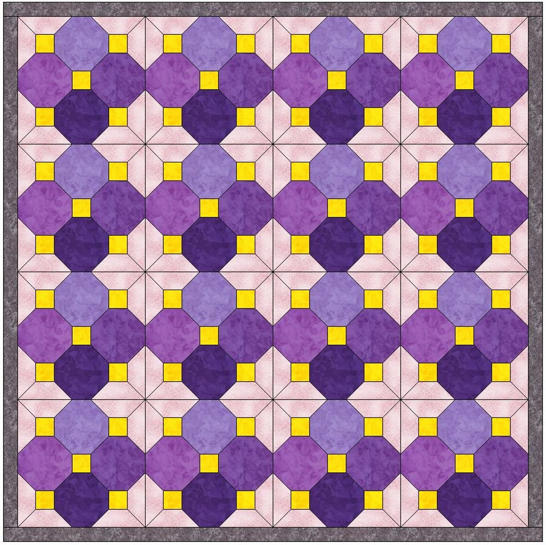 Meadow Flower Quilt 15 Inch Block Template Quilting Block Pattern PDF ...