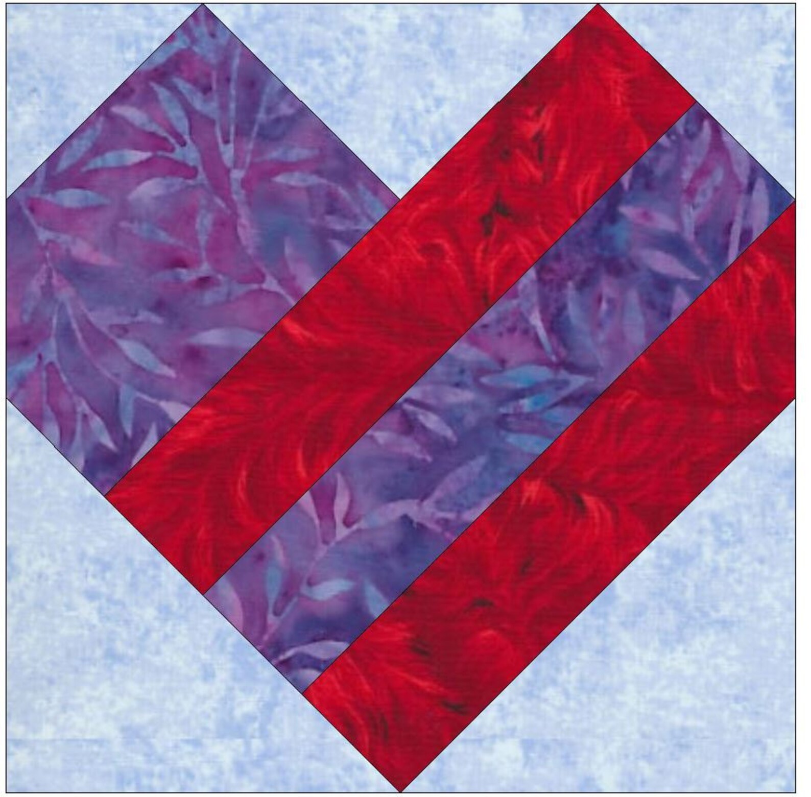 Strip Heart Quilt Paper Piece Foundation Quilting Block - Etsy