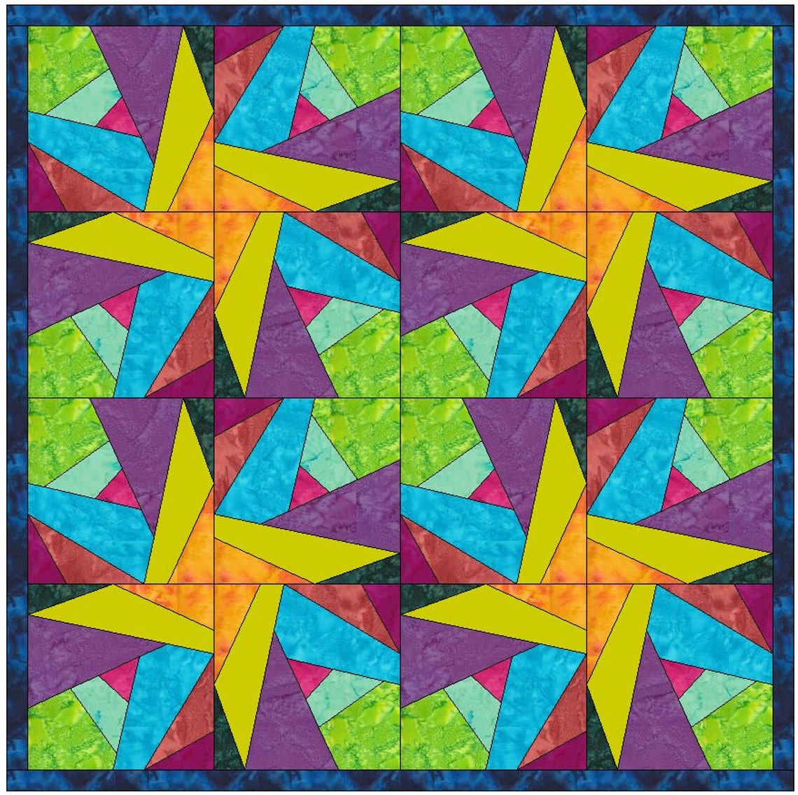 Crazy Patch Quilt 30 Paper Piece Foundation 12 Inch Quilting | Etsy