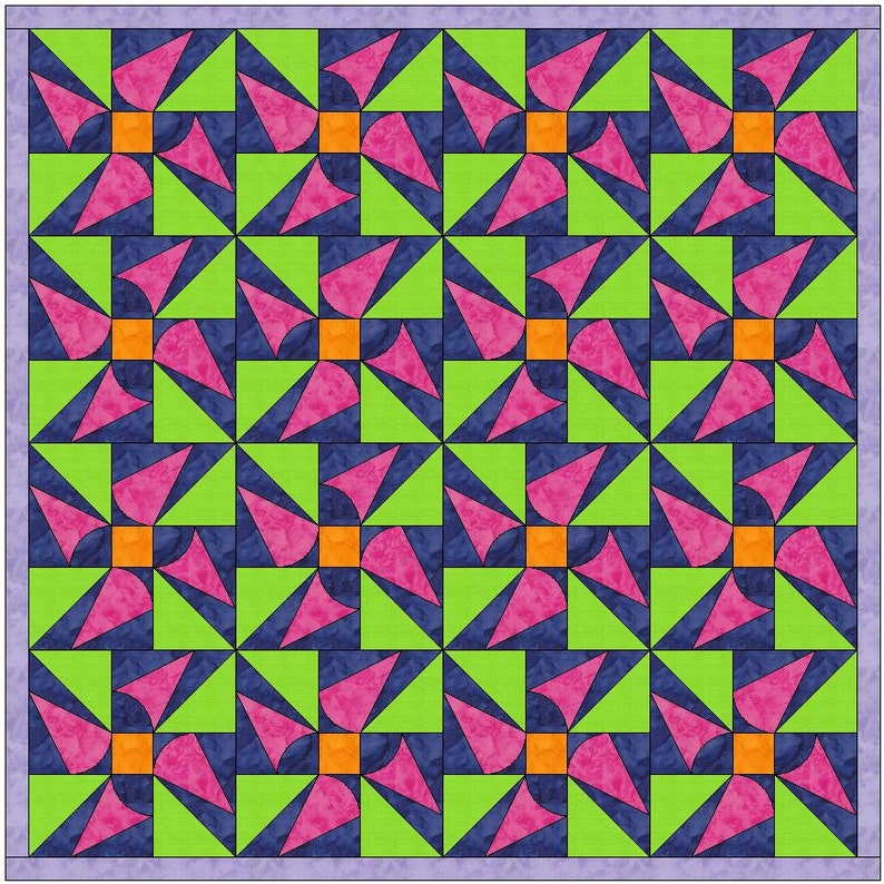 Windmill Quilt Template Quilting Block Pattern PDF | Etsy