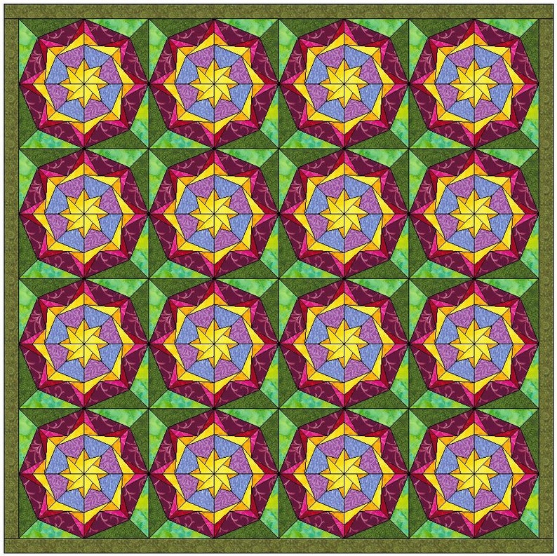 Star Flower Quilt Templates Quilting Block Pattern | Etsy