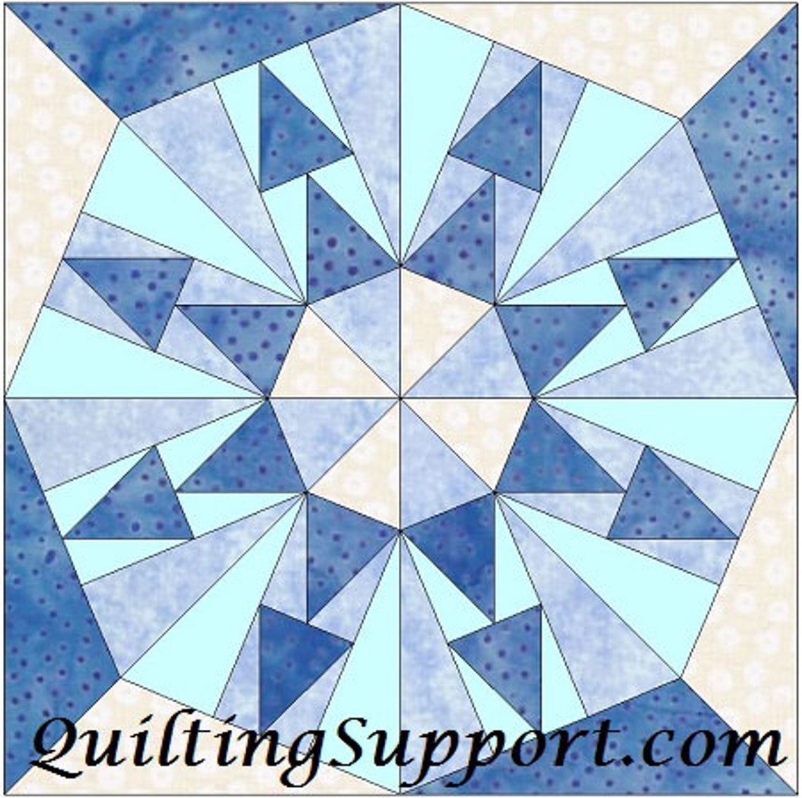 Snowflake Quilt Template Quilting Block Patterns Set of 4 Set 1 PDF - Etsy