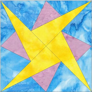 Starry Night Quilt Paper Piece Foundation Quilting Block Pattern - Etsy