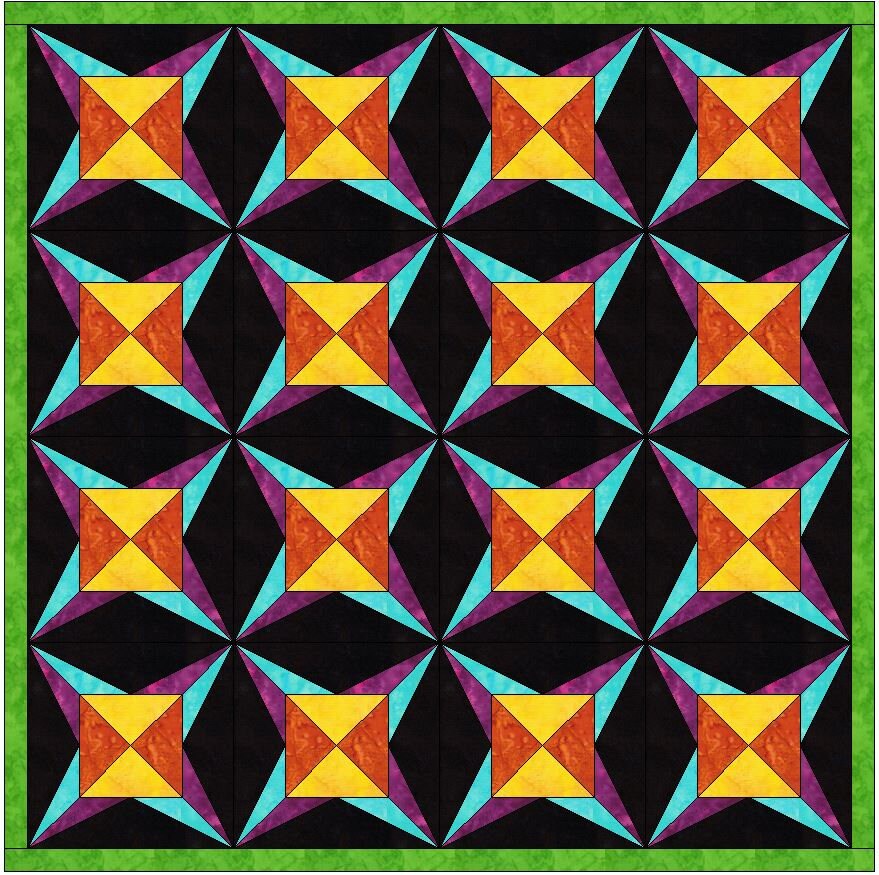 Flame Star Quilt 6 Inch Paper Piece Foundation Quilting Block | Etsy