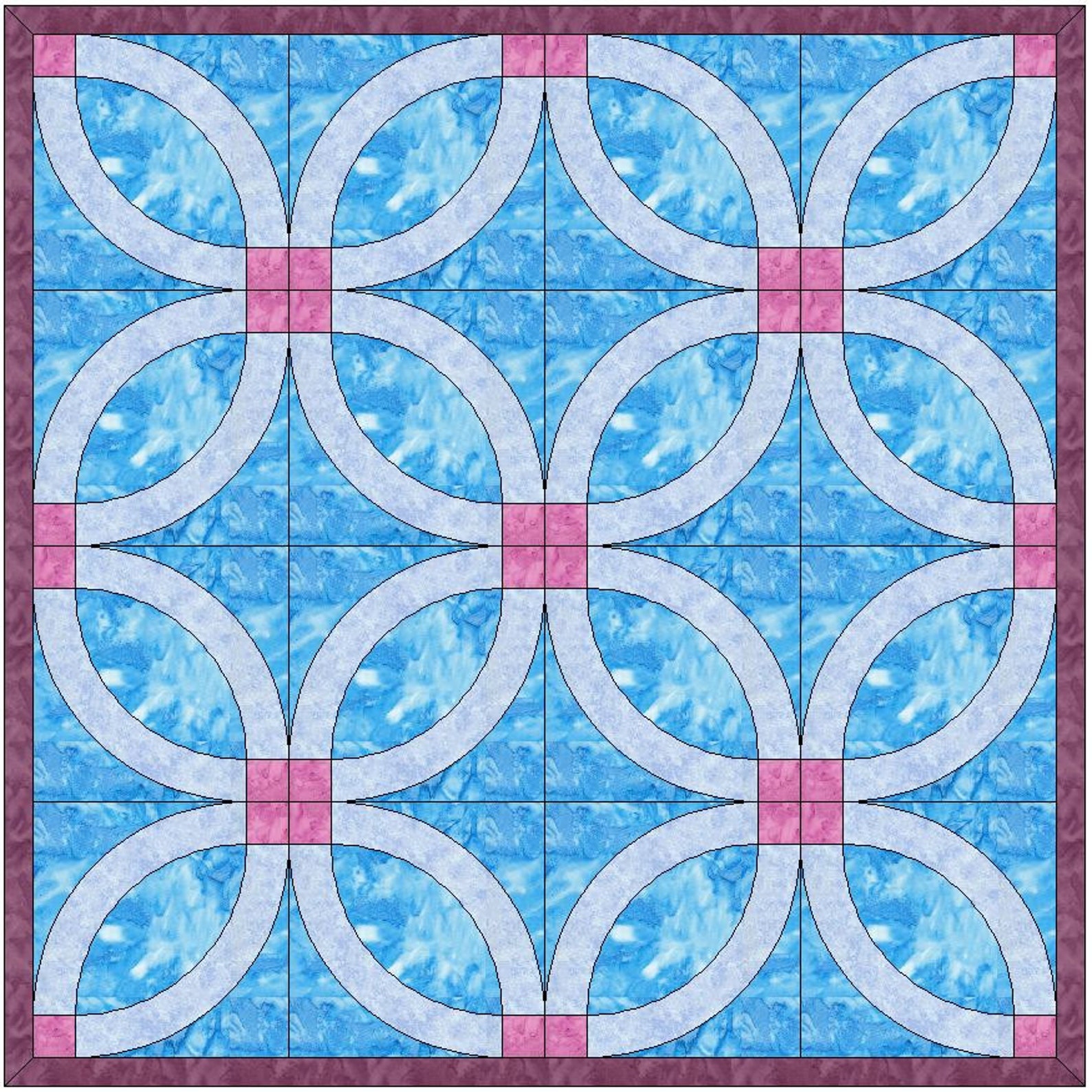 Simple Wedding Ring Quilt Template Quilting Block Pattern PDF - Etsy