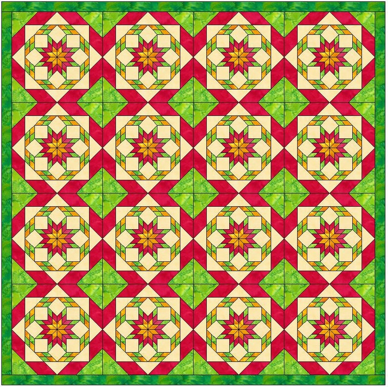 Beautiful Rolling Star Quilt Paper Piece Foundation 10 Inch Block ...