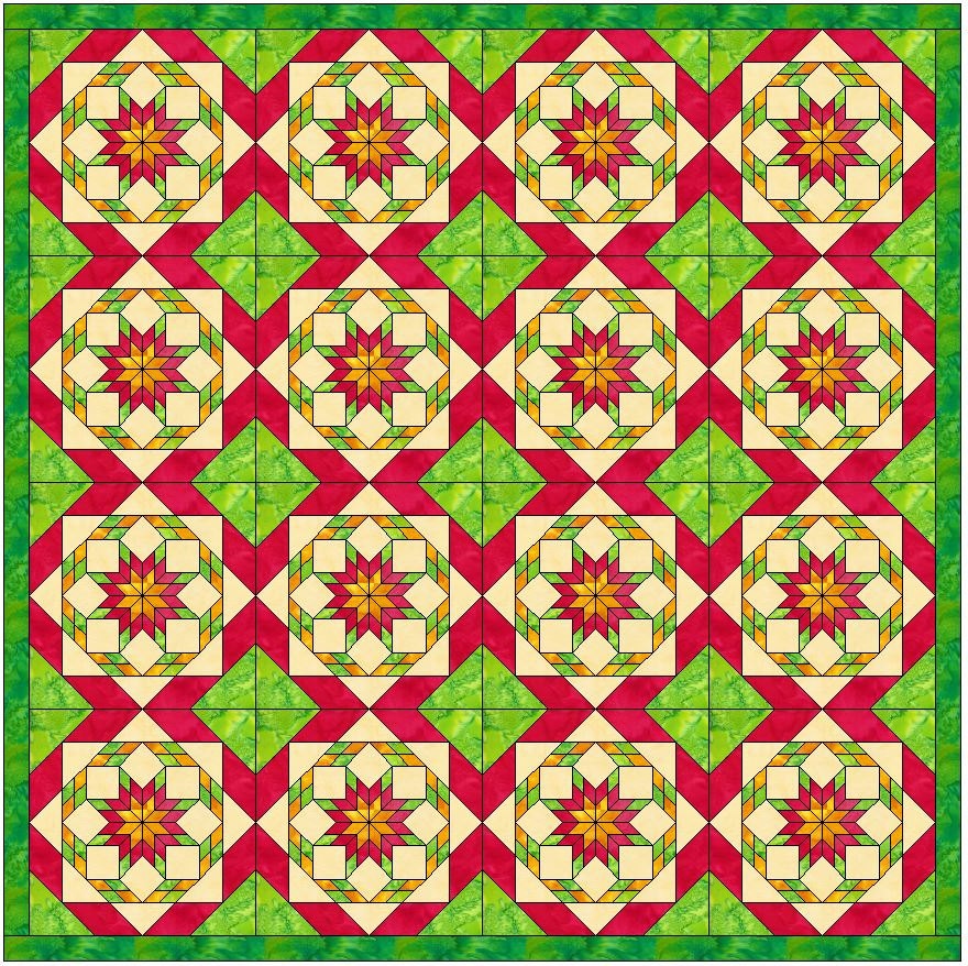 Beautiful Rolling Star Quilt Paper Piece Foundation 10 Inch Block ...
