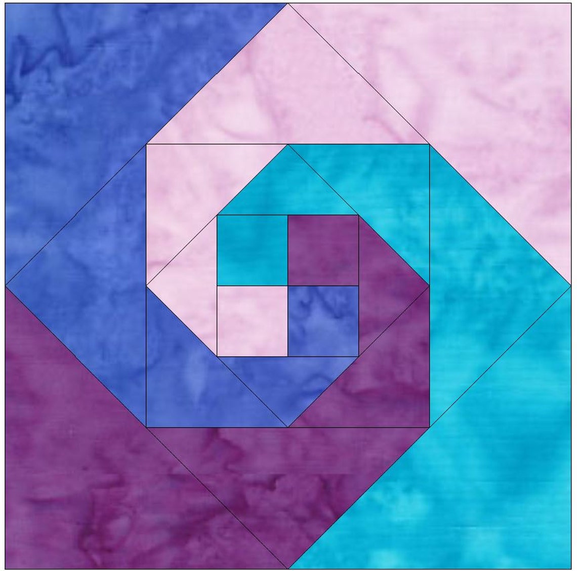 Snail Trail Chain Quilt Block Template Pattern PDF - Etsy