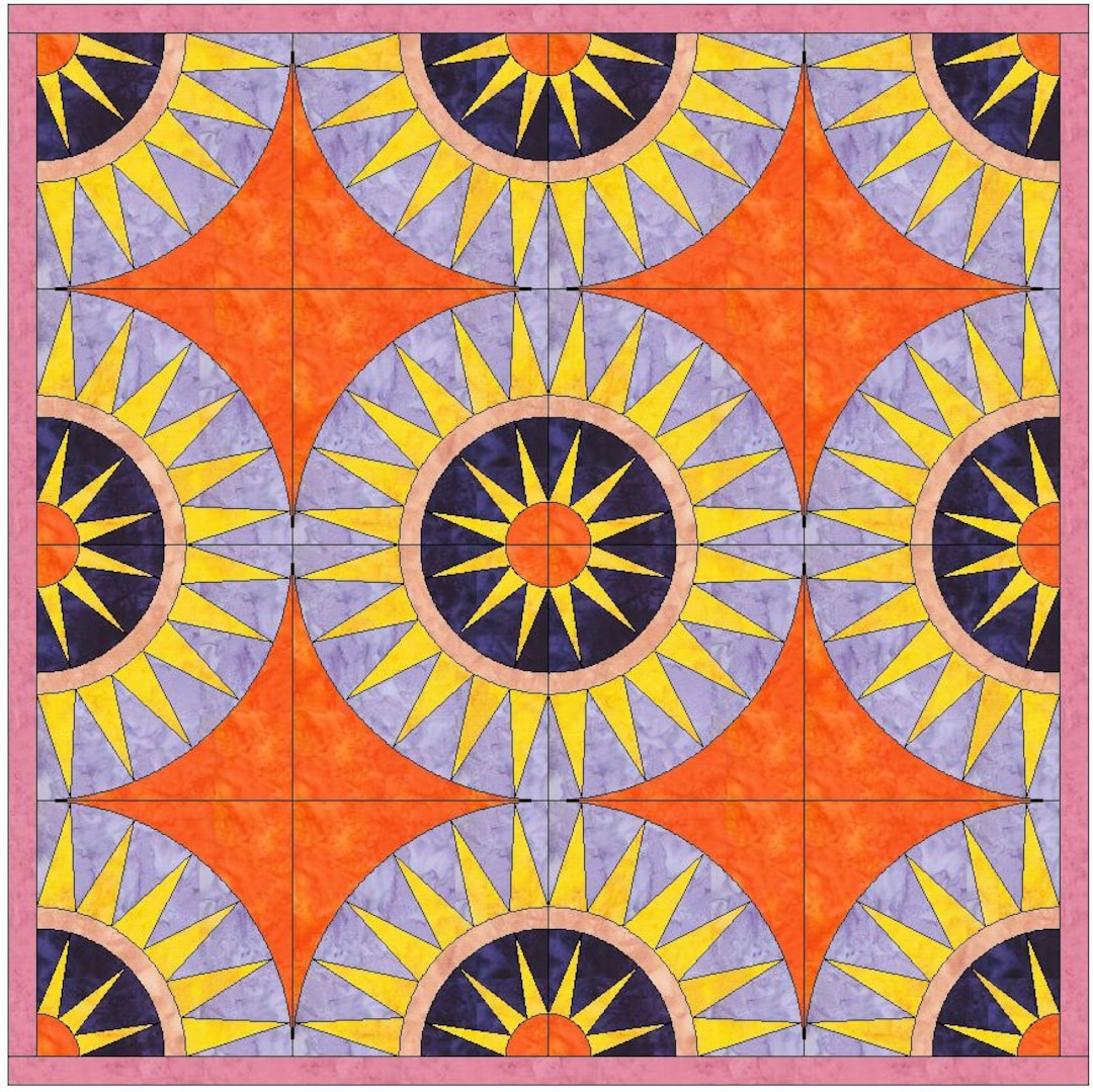 Radiant Beauty Quilt Paper Piece Foundation Quilting Block Pattern PDF ...