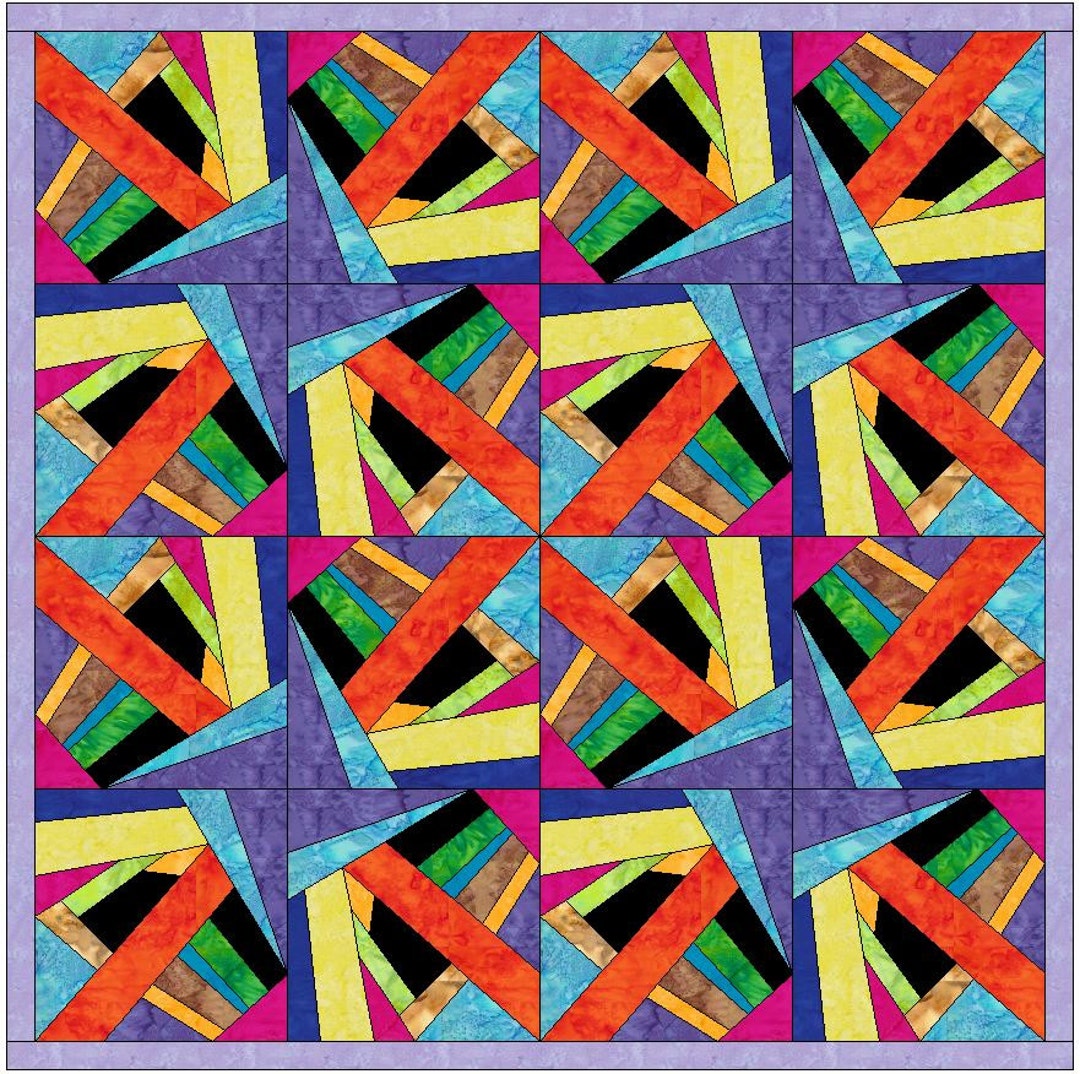 Complex Crazy Patch 6 Quilt Paper Foundation Piece 12 Inch Quilting ...
