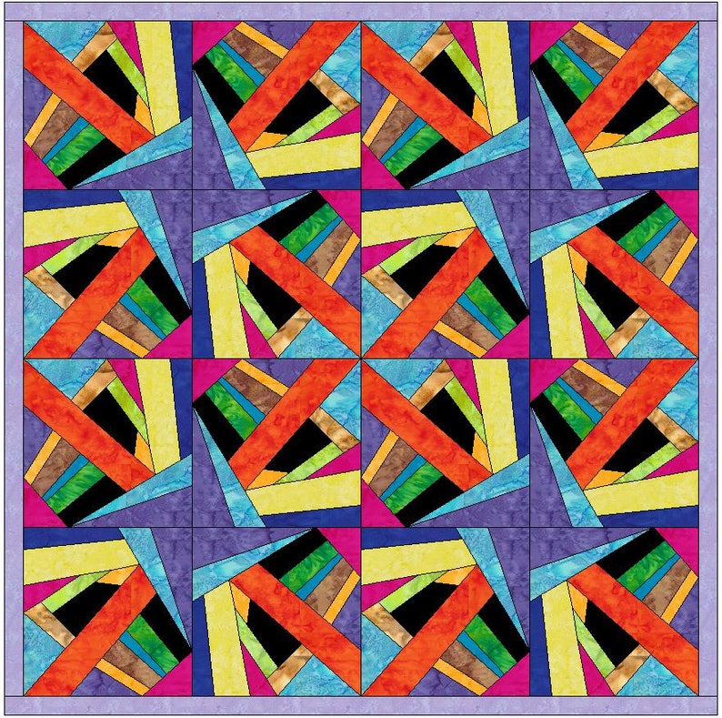 Complex Crazy Patch 6 Quilt Paper Foundation Piece 12 inch | Etsy