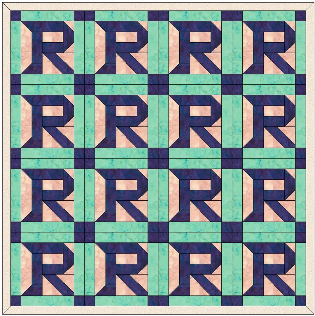 Letter R Quilt Paper Piece Foundation Quilting Block Pattern PDF - Etsy