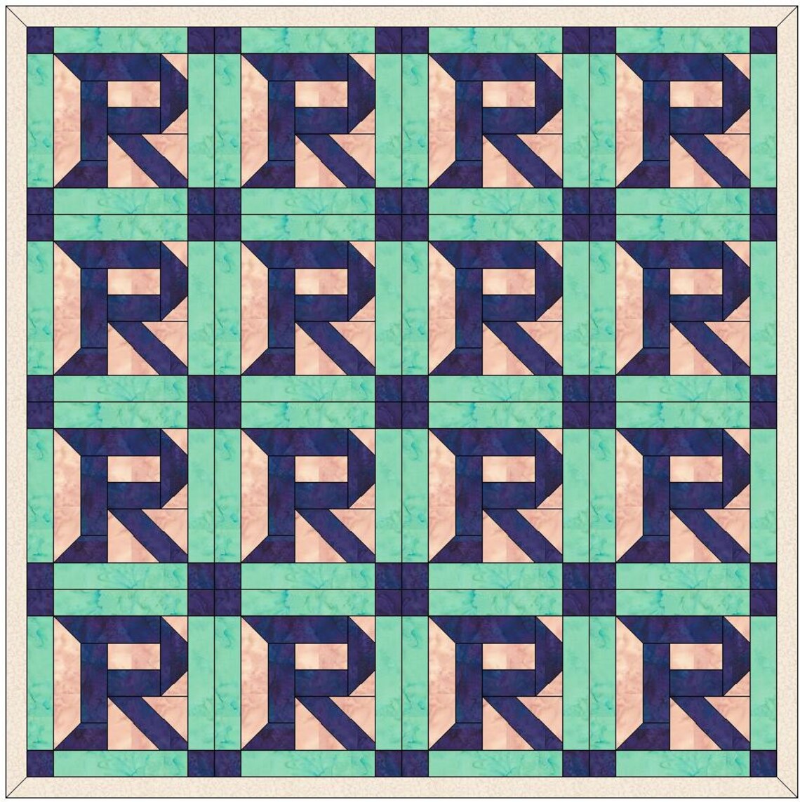 Letter R Quilt Paper Piece Foundation Quilting Block Pattern - Etsy