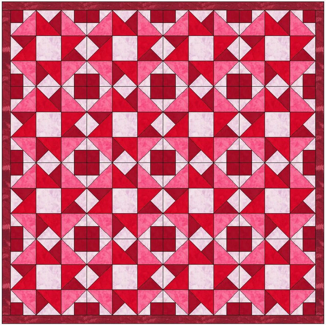 Strawberry Shortcake Smoothie Star Quilt 15 Inch Block Paper Template ...