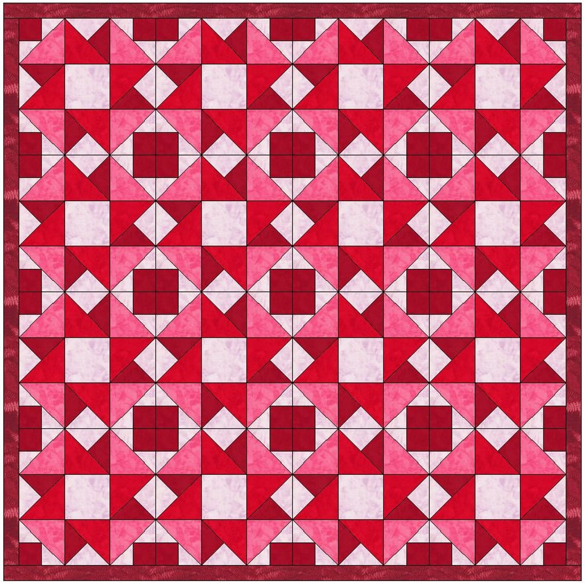 Strawberry Shortcake Smoothie Star Quilt 15 Inch Block Paper Template ...