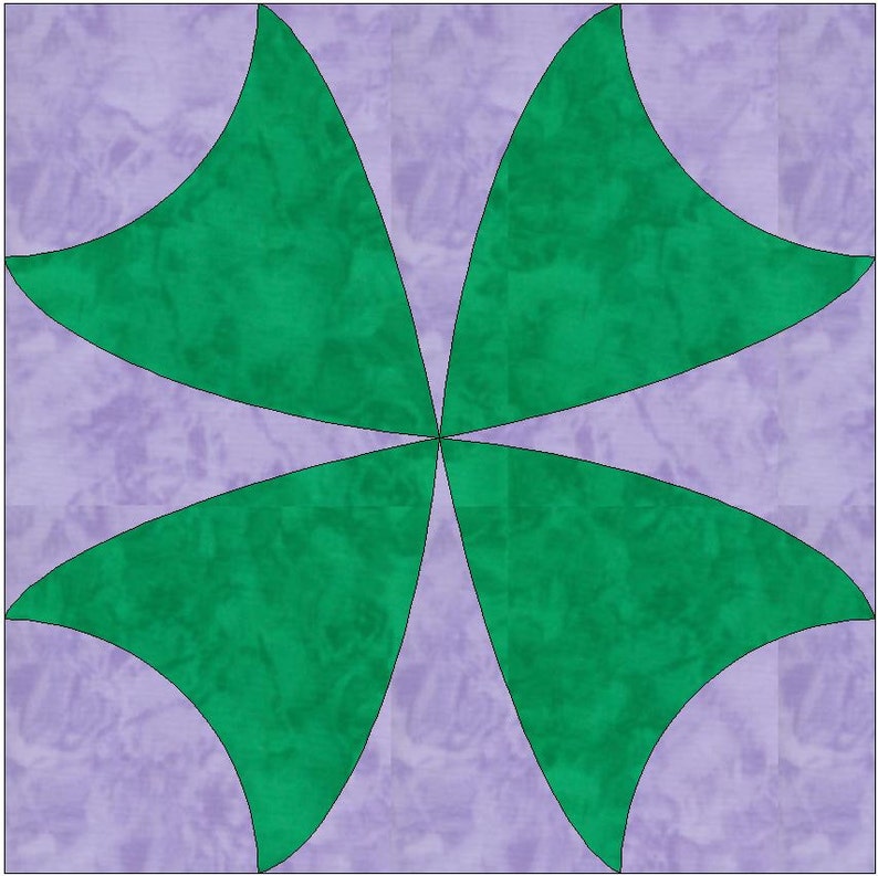 Four Leaf Clover Luck Quilt Template Quilting Block Pattern PDF - Etsy