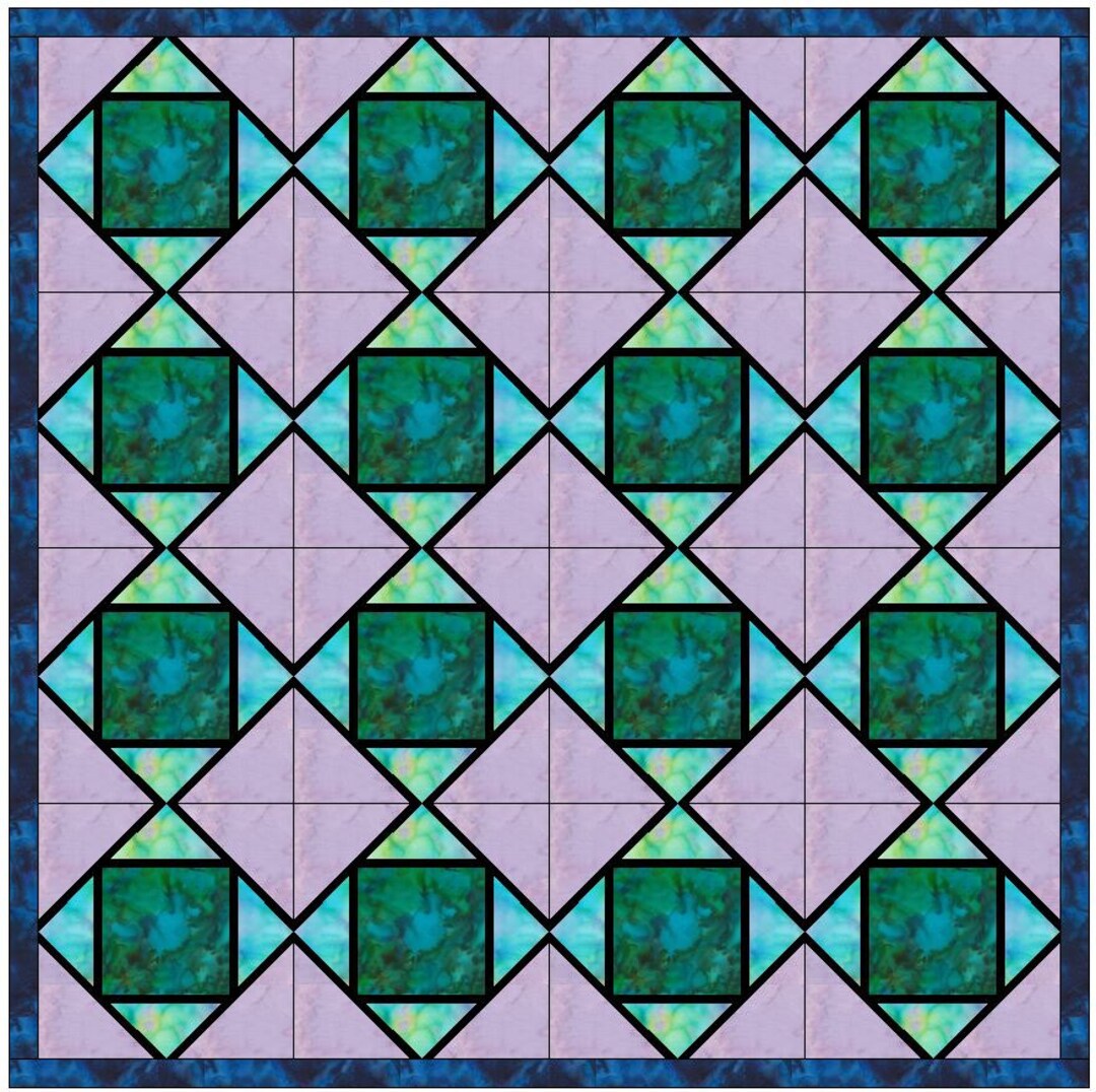 Stained Glass Diamond in a Square 2 Quilt Log Cabin Paper Piece ...