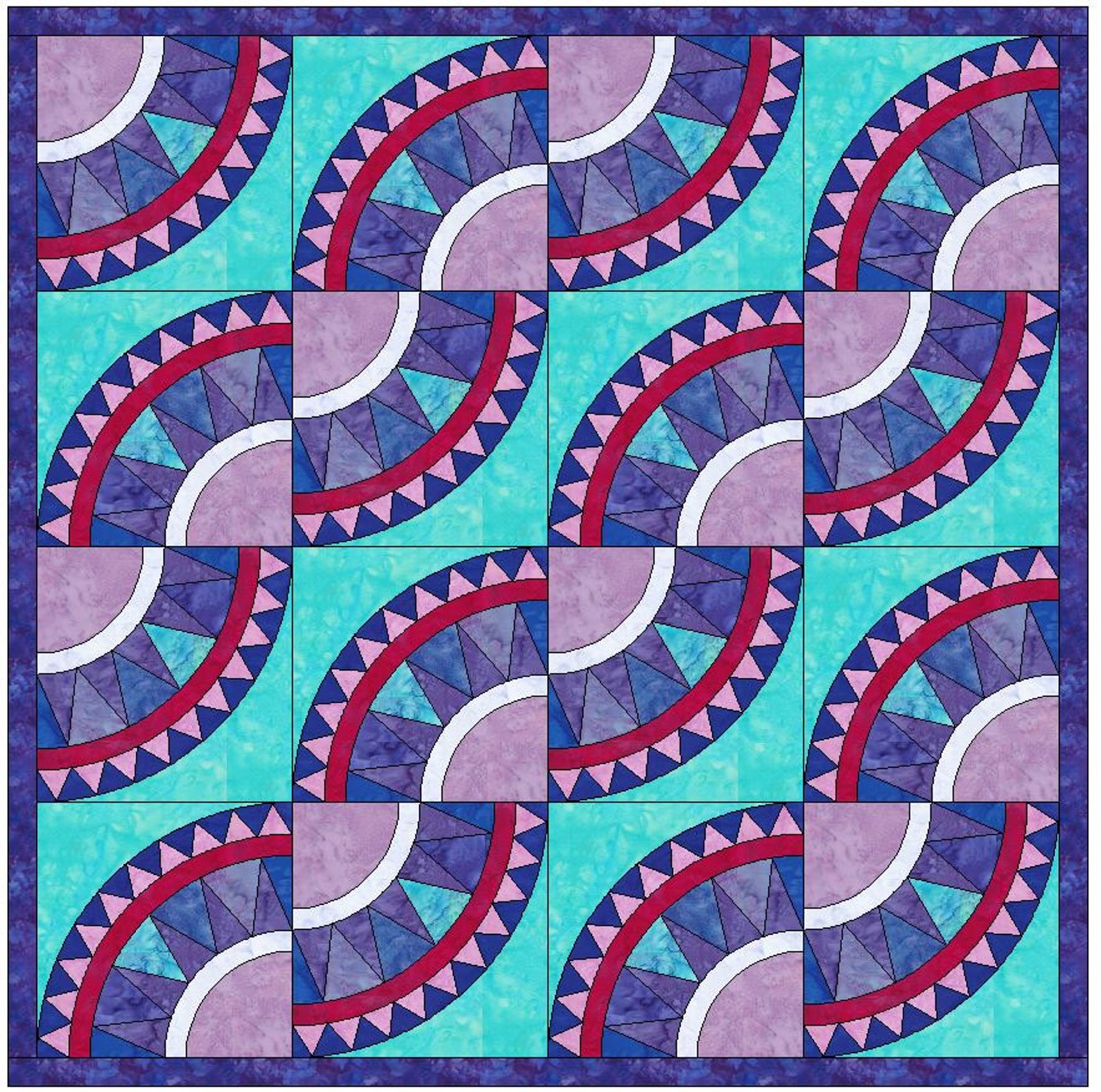 Rick Rack Beauty Quilt Paper Piece Foundation Quilting Block | Etsy