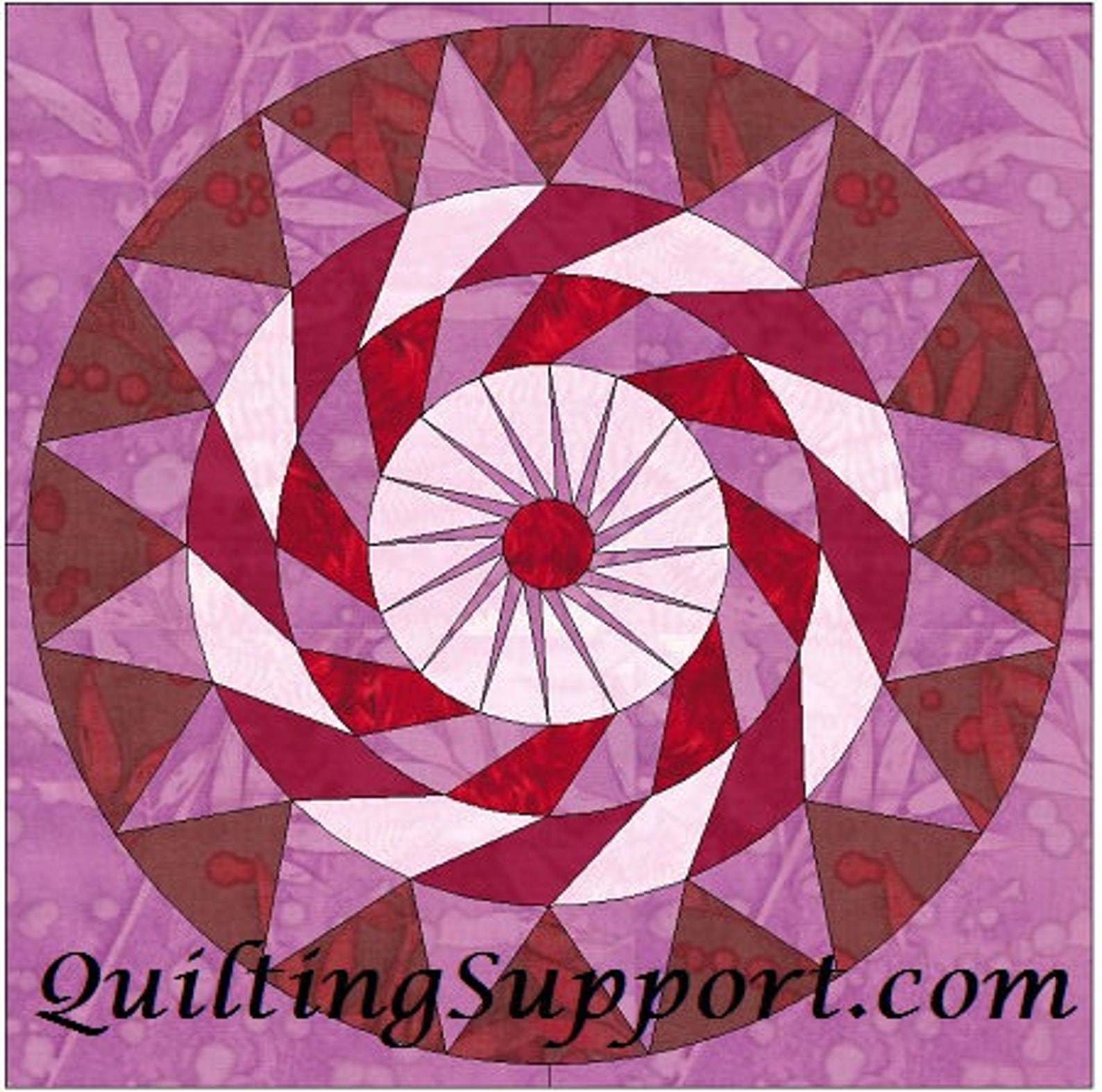 Cherry Star Pie Circle Quilt 10 Inch Paper Piece Foundation Quilting ...