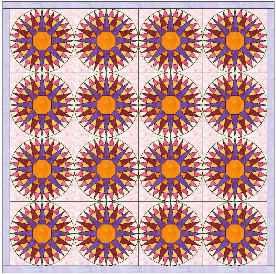 Full Rising Sun Quilt Templates Quilting Block Pattern PDF - Etsy