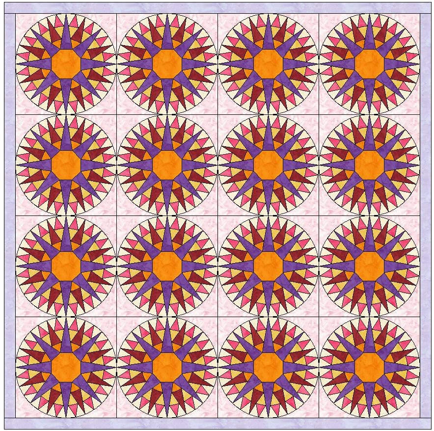 Full Rising Sun Quilt Templates Quilting Block Pattern PDF | Etsy