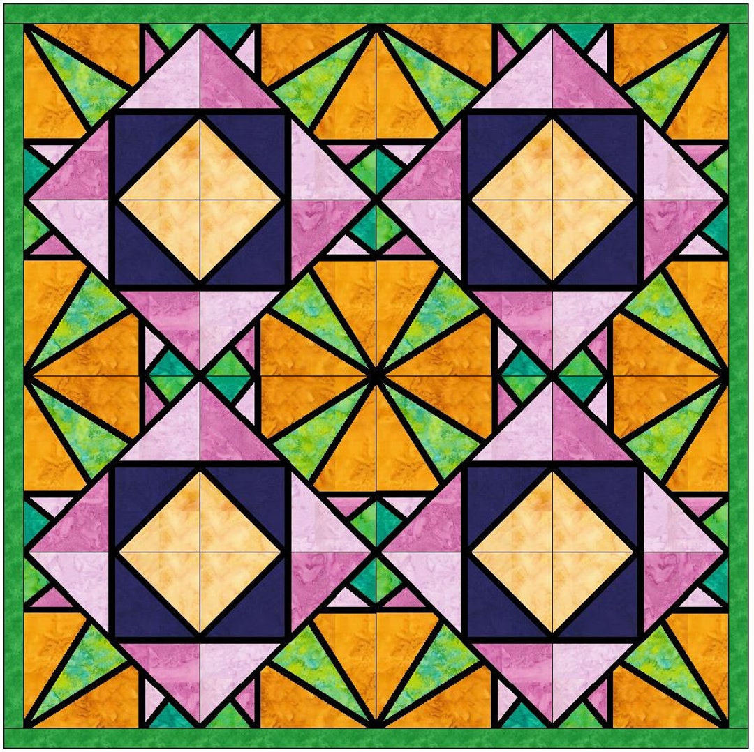 Quarter Emerald City Quilt Paper Piece Foundation Quilting Block ...