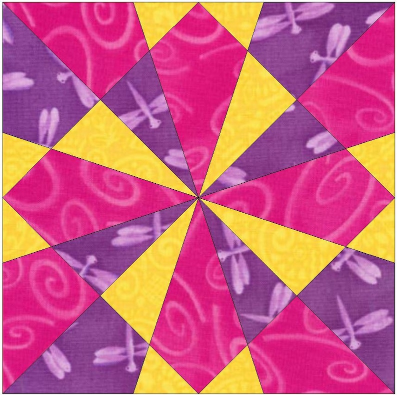 Spinning Blades Quilt Template Quilting Block Pattern PDF - Etsy