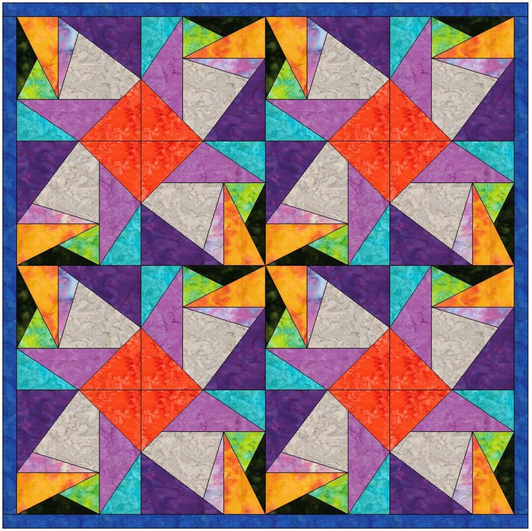 Crazy Block Patch 8 Quilt Paper Piece Foundation 10 Inch Block Pattern ...