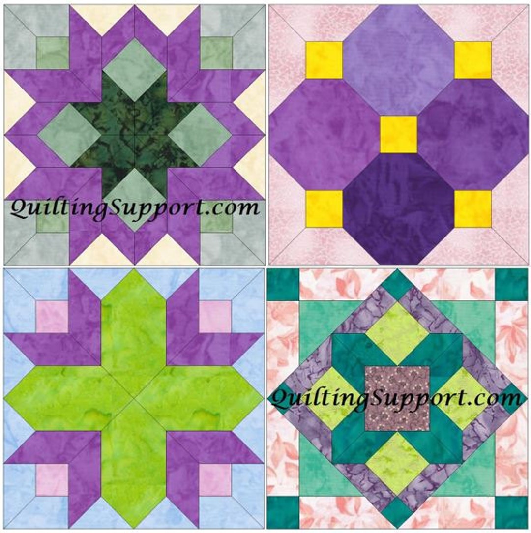 Windows Quilt 15 Inch Block Set of 4 Quilt Template Quilting Block ...
