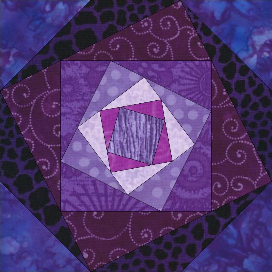 Twisted Log Cabin 2 Paper Piece Foundation Quilting Block Pattern - Etsy