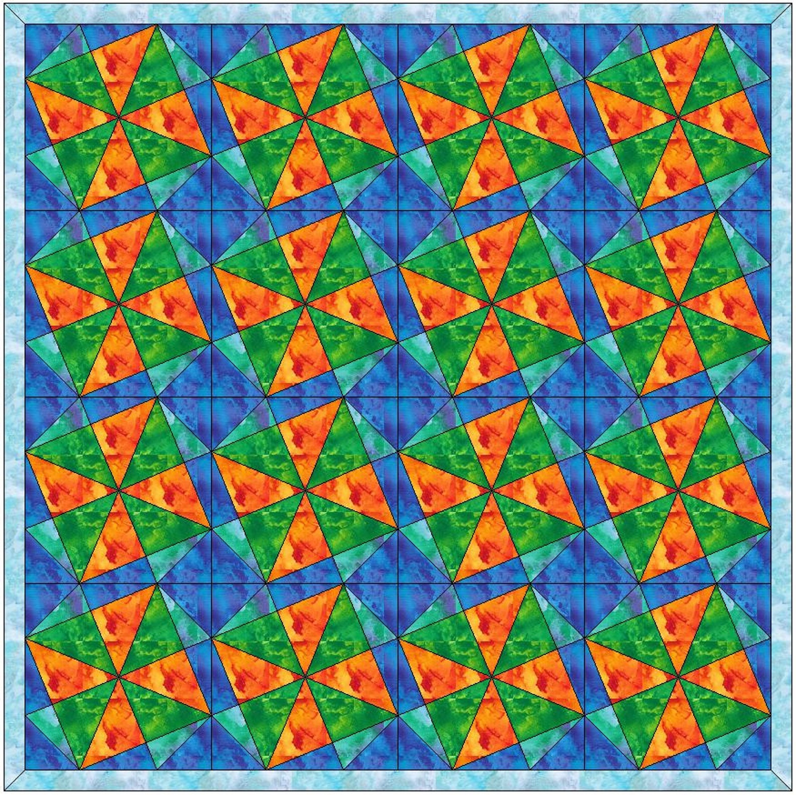 Scrap Sparkler Pinwheel Quilt Paper Piece Foundation Quilting | Etsy