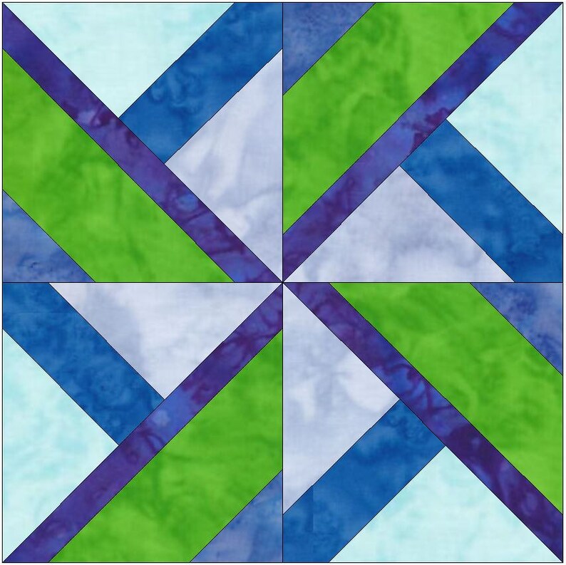 Seattle Pinwheel Quilt 15 Inch Block Template Quilting Block | Etsy