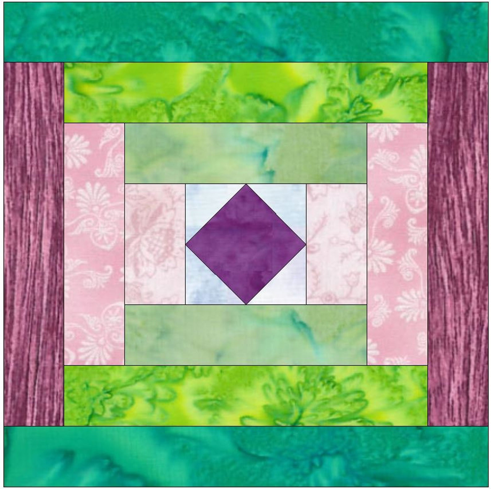 Log Cabin Quilt Set 1 Paper Foundation Piecing Quilting 4 Block ...