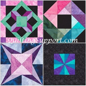HC Quilt Block Set of 4 - 15 Inch Template Quilting Block Patterns Set ...