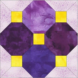 Meadow Flower Quilt 15 Inch Block Template Quilting Block Pattern PDF ...