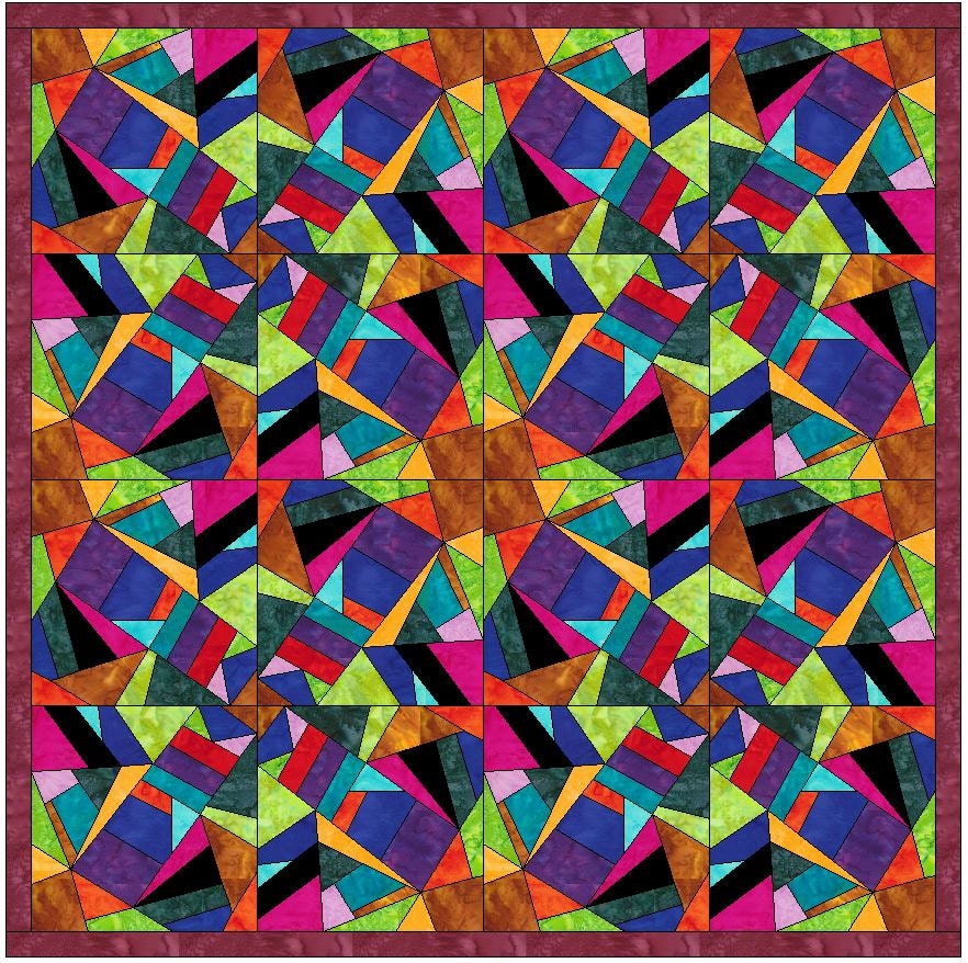 Complex Crazy Patch 12 Quilt Paper Piece Foundation Block - Etsy