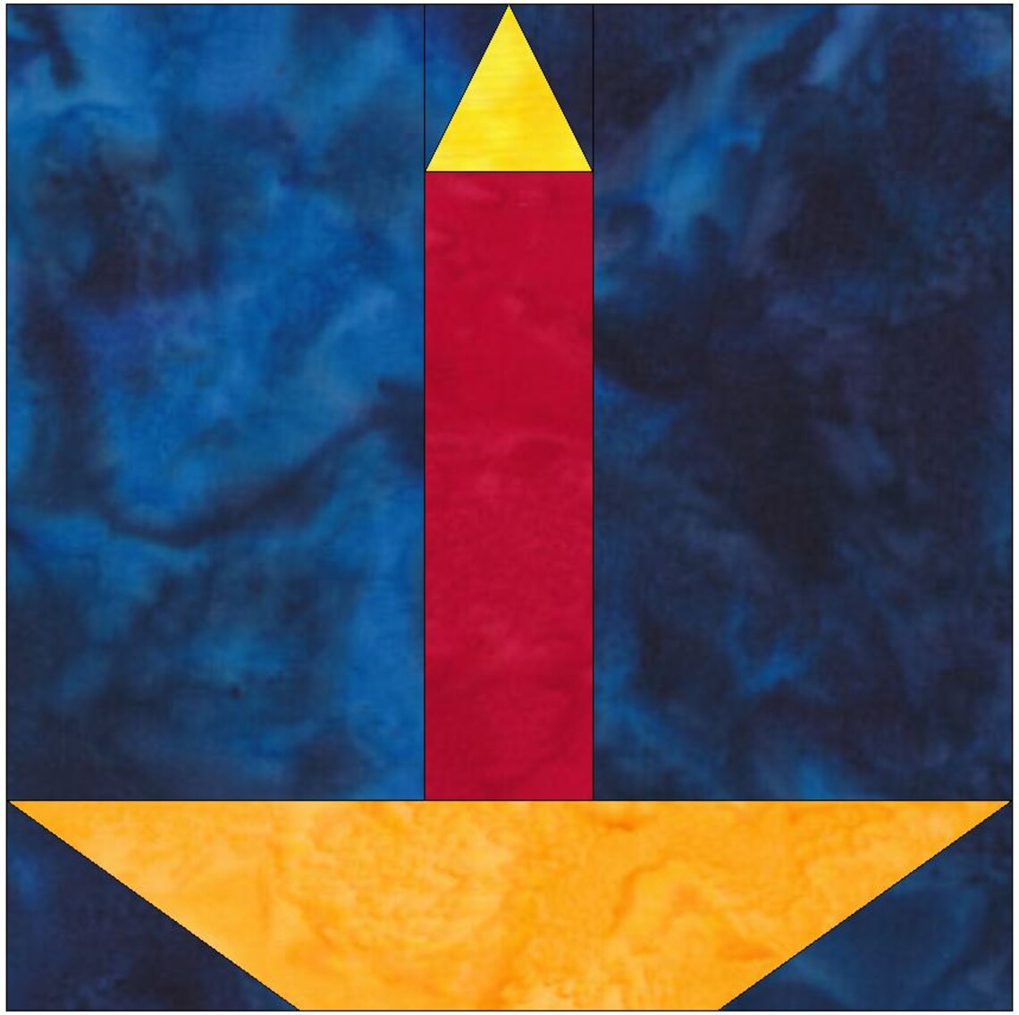 Candle Quilt Paper Piece Foundation Quilting Block Pattern PDF - Etsy