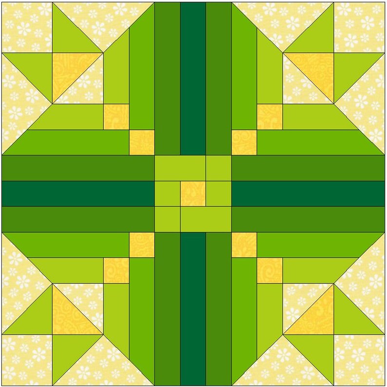 Irish Logs Chain Quilt Template Quilting Block Pattern PDF - Etsy