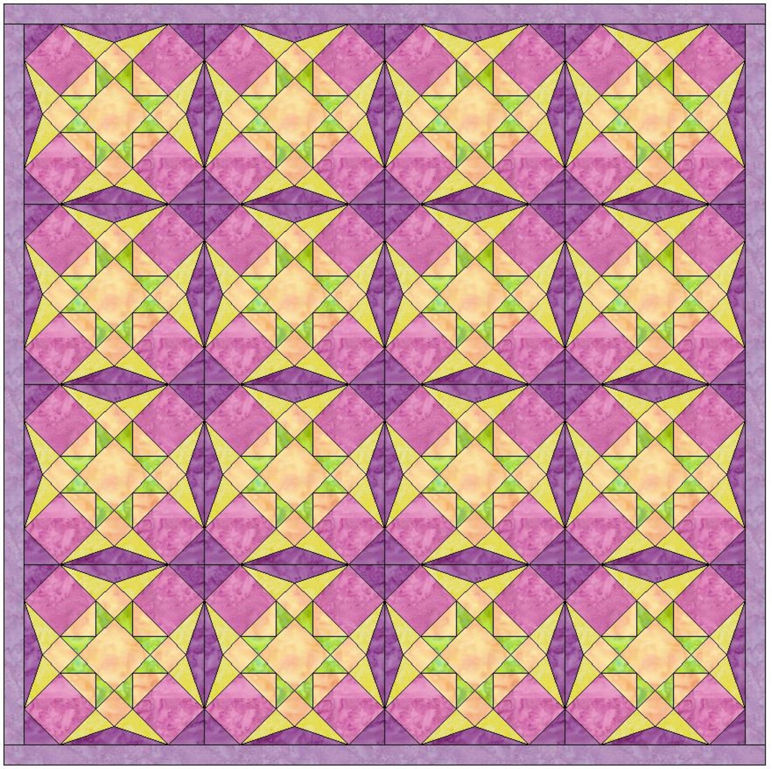 Spring Star Quilt Template 15 Inch Block Pattern PDF - Etsy