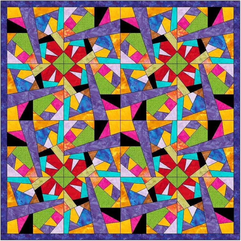 Complex Crazy Patch 18 Quilt Paper Piece Foundation Block | Etsy