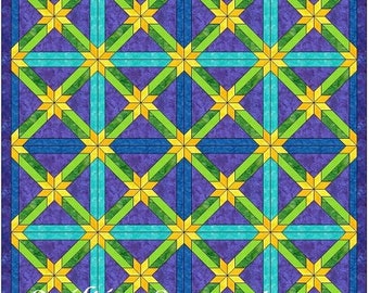 Double Hunter's Star Quilt Paper Piece Foundation 10 Inch | Etsy