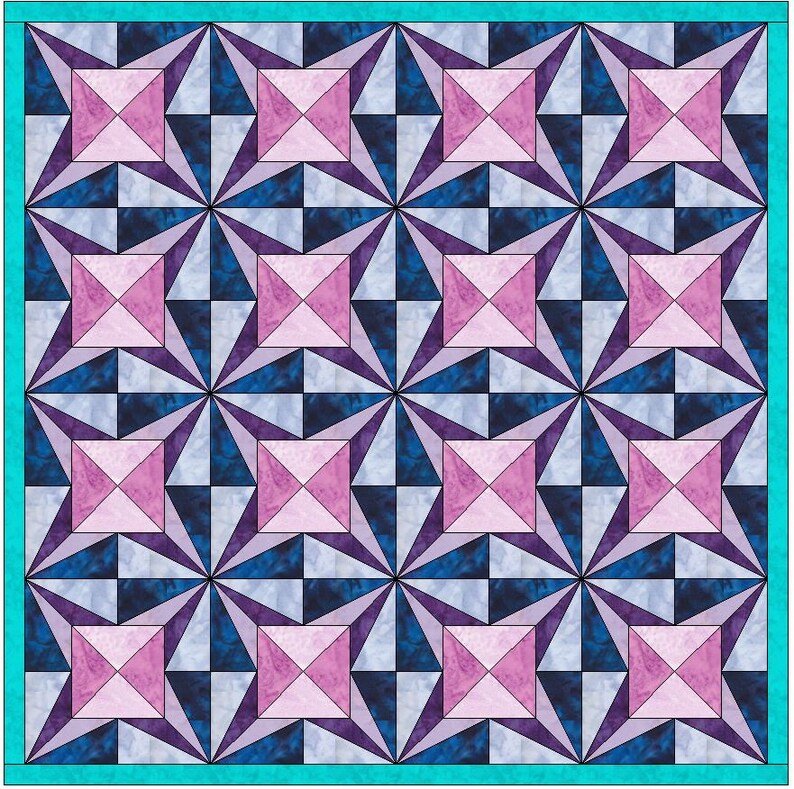 Love Star Quilt 15 Inch Block Template Quilting Block Pattern | Etsy