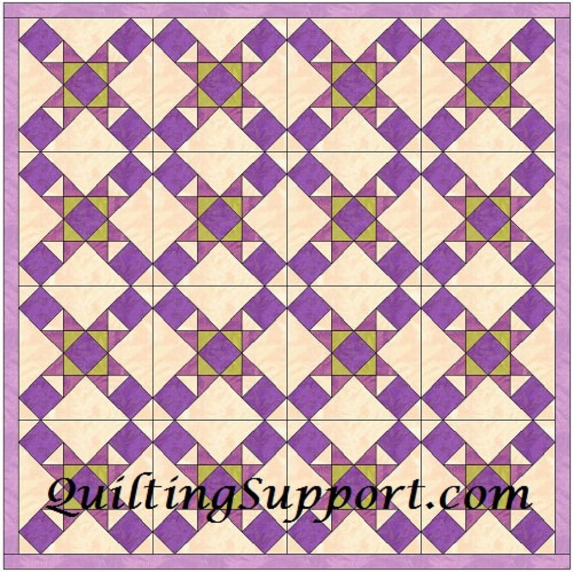 Cats and Mice Chain Star Quilt 10 Inch Paper Piece Foundation Quilting ...