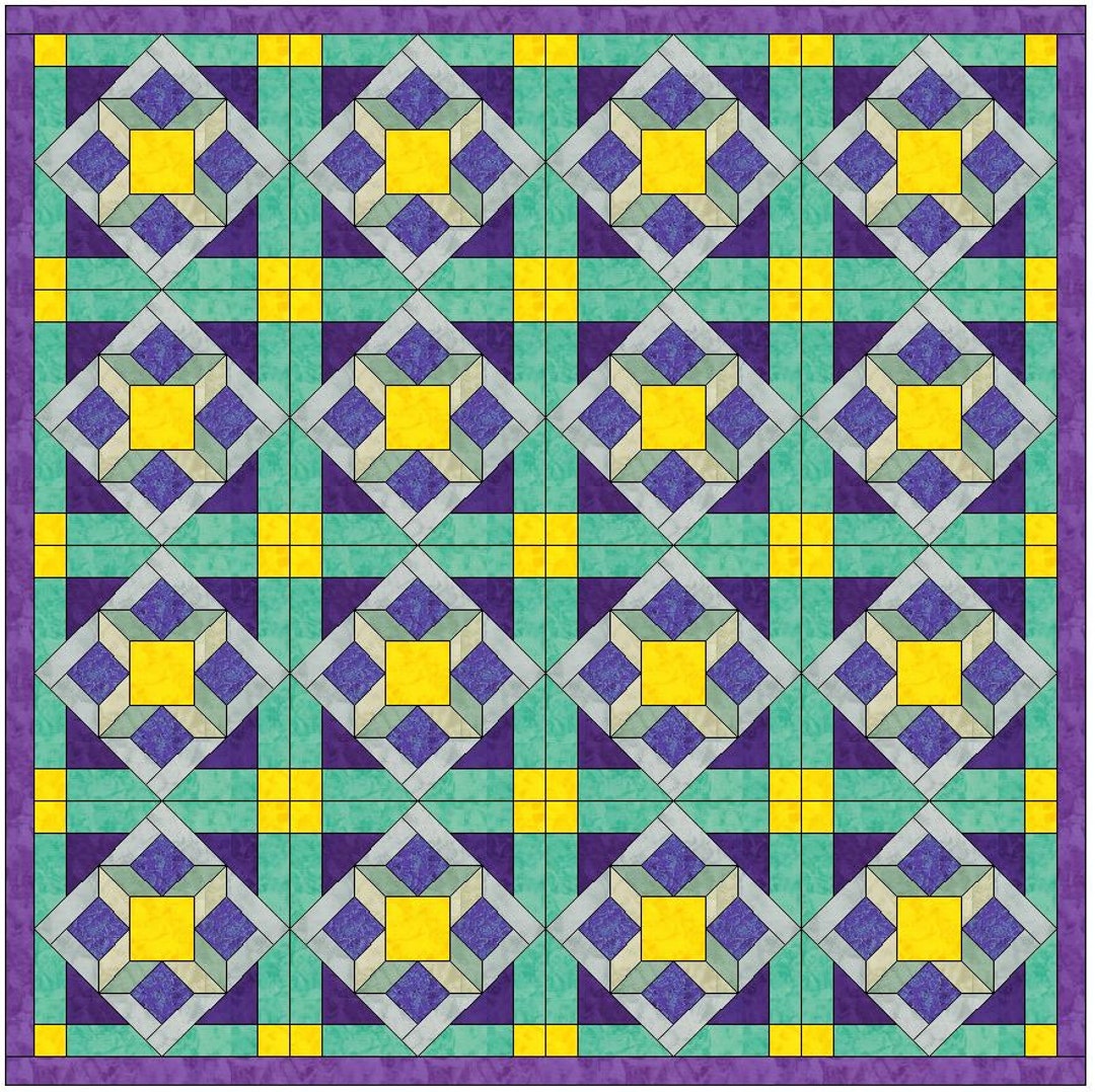 Dimensional Window Quilt 15 Inch Block Template Quilting Block Pattern ...